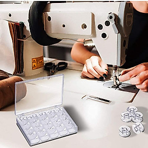 Fbshicung Bobbin, 36 Pcs Sewing Machine Bobbins, Plastic Bobbins with Case Fit for Brother, Singer, Janome and More, Sewing Tools