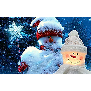 HutHomery Lighted Christmas Snowman Lamp, Electric Glass Snowman Ball Night Lights with Santa Claus Hat for Xmas Holidays Home Décor