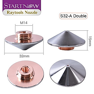 Startnow Original Raytools Fiber Laser Cutting Nozzle for BM109 BT210S Cutting Head D32mm Single Double Layer Laser Nozzles (S32-A Single Layer 1.5, 10 PCS)