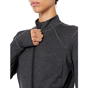 Amazon Essentials Women's Brushed Tech Stretch Full-Zip Jacket - Discontinued Colors, Black Space Dye, Medium