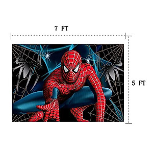 zlhcgd 7x5FT Superhero Spiderman Photography Vinyl Photo Background for Kids Birthday Party Backdrops Decoration
