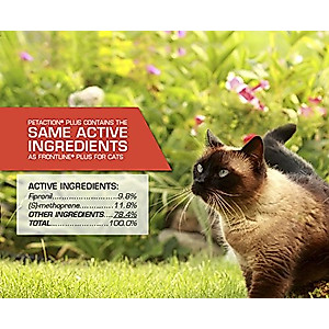 PetAction Plus Flea & Tick Treatment for Cats Over 1.5 lbs, 3 Month Supply