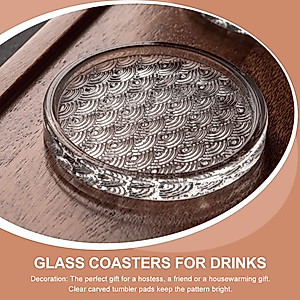 Cabilock 2pcs Glass Tea Coaster Cup Mug Pad Tea Bag Saucers Dessert Dishes Coasters Gold Bars Car Coaster Costers Seasoning Dish Mug Saucers Gongfu Tea Saucer Crystal Coaster Round Decorate