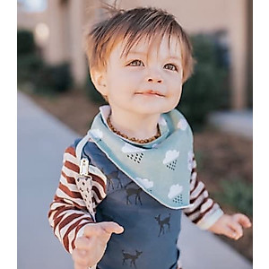 Diaper Squad 100% Organic Cotton Woodland 10-Pack Baby Drool Bandana Bibs for Boys and Girls