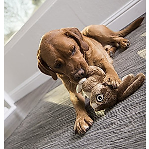 goDog Wildlife Rabbit Squeaky Plush Dog Toy, Chew Guard Technology - Brown, Large