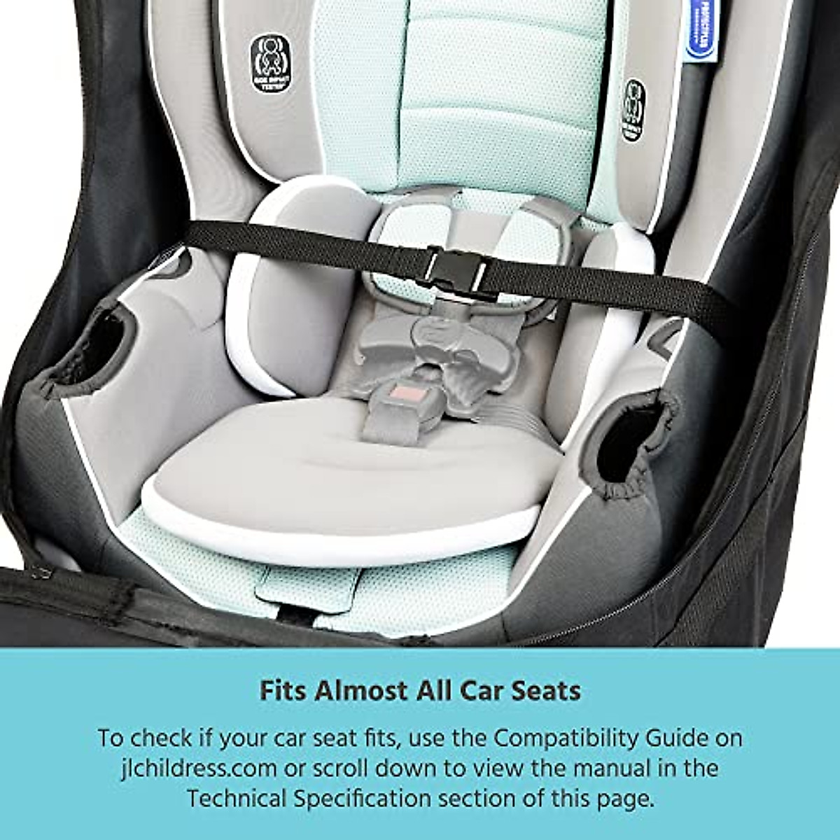 J.L. Childress Wheelie Car Seat Travel Bag - Car Seat Carrier with Wheels - Thick Padding, Heavy Duty Car Seat Bag with Wheels - Fits All Car Seats, Infant carriers & Booster Seats - Black