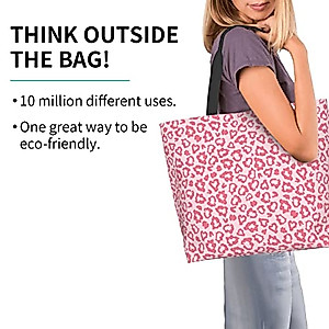 Gelxicu Cute Leopard Shoulder Tote Bags Leopard Casual Bag Shoulder Handbags Shopping Women Grocery Bags