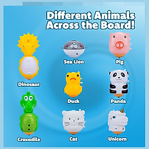 Light Up Animal Spinning Tops for Kids, 8 UFO Toys with Flashing LED Lights, Fun Birthday Party Favors, Goodie Bag Fillers Gift for Boys and Girls 3 4 5 6 7 8