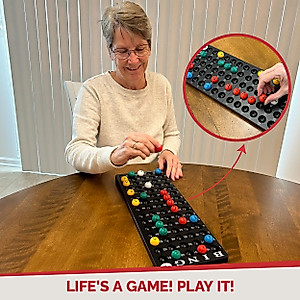 MR CHIPS Bingo Master Board and Easy Read 7/8" Bingo Balls with Fade and Scratch Resistant Large Numbers and Large Letters That Will Never Rub Off