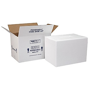 Polar Tech 227C Thermo Chill Insulated Carton with Foam Shipper, Medium, 15.5" Length x 13.75" Width x 10.5" Depth, 2 Count (Pack of 1)