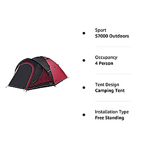 Coleman Tent The Blackout 4, 4 Man Tent with Blackout Bedroom Technology, Festival Essential, Family Dome Tent, 100% Waterproof 4 Person Camping Tent with Sewn in groundsheet