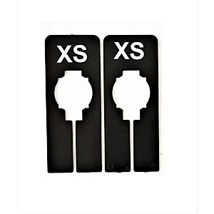 NAHANCO QSDBWKIT3, Black Rectangular Clothing Size Dividers with White Print for XXS-XXL, 1 Blank, Kit of 16 (7 Sizes and 1 Blank, 2 of Each)