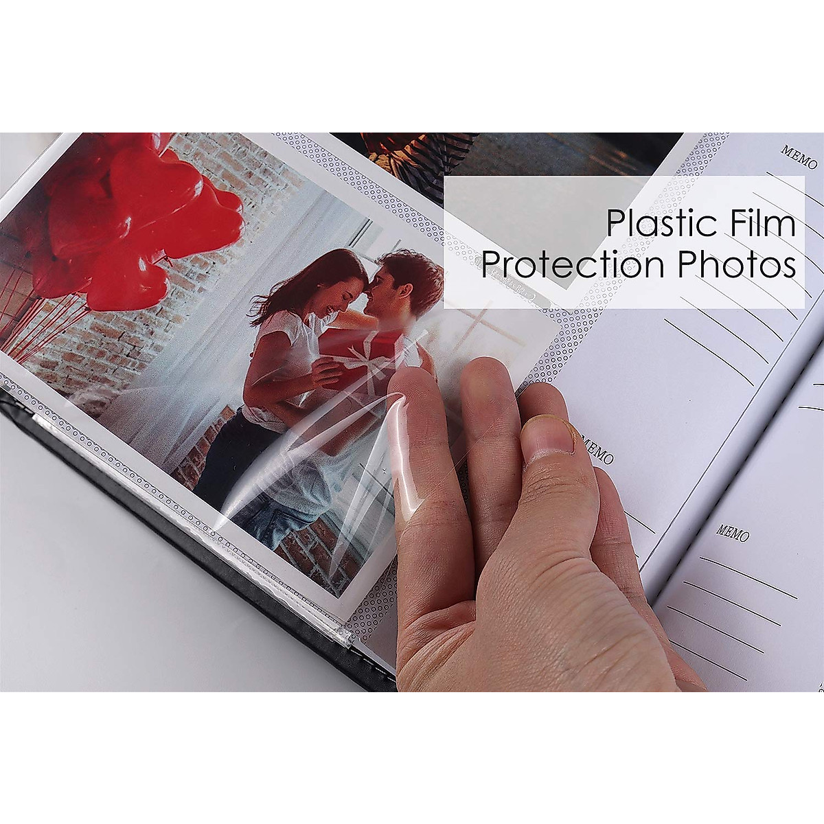 RECUTMS Photo Picture Album 4x6 300 Photos,Small Capacity Premium Leather Cover Wedding Family Photo Albums Holds 300 Horizontal Photos(Black)