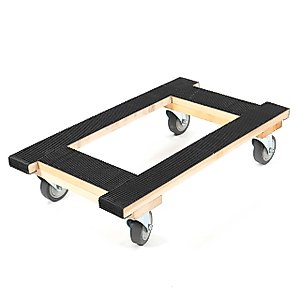 US Cargo Control - H-Dolly Moving Dolly 18 Inch x 30 Inch - Heavy Duty Furniture Dolly with Four Rubber Swivel Casters - Rubber Tread Secures Cargo While Moving Dolly