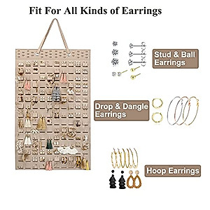 Resovo Hanging Earrings Organizer, Earring Holder & 20 Hooks, Holds Up To 300 Pairs, Compact Design, Soft Material, Earring Hanger Earring Display Hanging Organizer for Women Girls -1 Pack