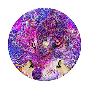EDM Trippy Wolf Rave - Space Wolves PopSockets Swappable PopGrip