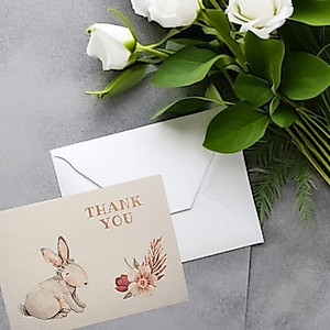 Generic Baby Shower Thank You Cards with Envelopes and Stickers, 60 Pieces, White, 4''x6''