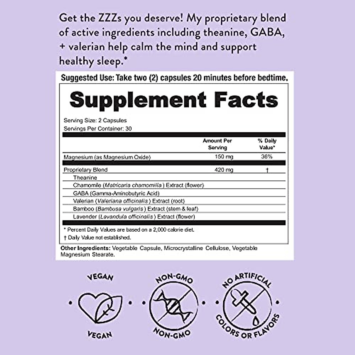 The Honest Company Live The Dream Nightly Sleep Health Supplement | Vegan, Non-GMO | 60 Count Capsules