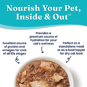 Solid Gold Wet Cat Food Shreds in Gravy - Canned Cat Food Made w/Real Tuna - Five Oceans Grain Free - 24ct/3oz Can