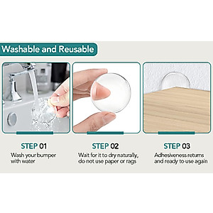 6PCS Clear Self Adhesive Rubber Door Knob Wall Shield Door Stopper, Silicone Cushion Guard for Door Handle Bumper, Wall Protection Solution Fridge Door Stopper and Stopper for Wall