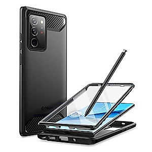 Clayco Xenon Series Designed for Samsung Galaxy Note 20 Ultra Case, [Built-in Screen Protector] Full-Body Rugged Cover Compatible with Fingerprint ID, 6.9 inch 2020 Release (Black)