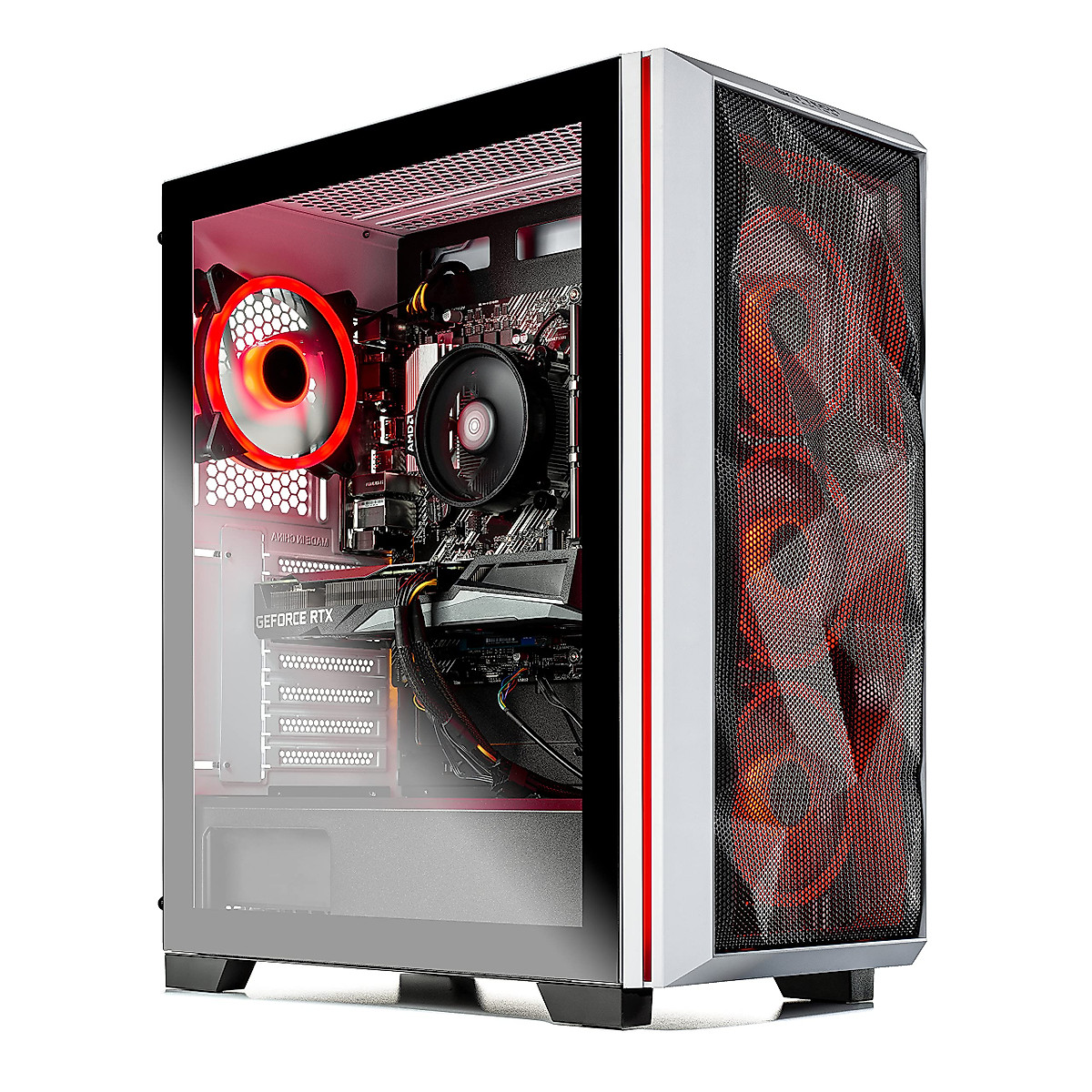 Skytech Gaming Chronos Gaming PC Desktop - AMD Ryzen 5 5600X 3.7GHz, RTX 3070 8GB, 16GB DDR4 3200, 1TB NVME, 650W Gold PSU, Windows 10 Home 64-bit, AC WiFi, White