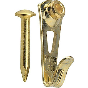 OOK 533710 30-Pound Steel Concrete Picture Hangers, Brass, 3-Pack