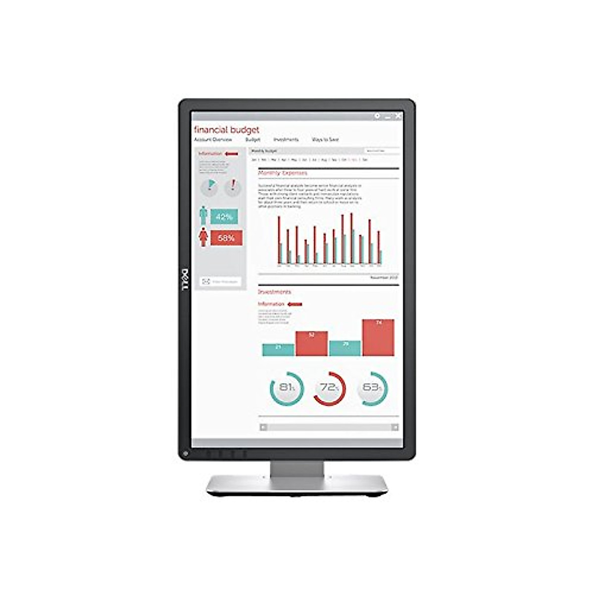 Dell P2016 20" Screen LED-Lit Monitor,Black