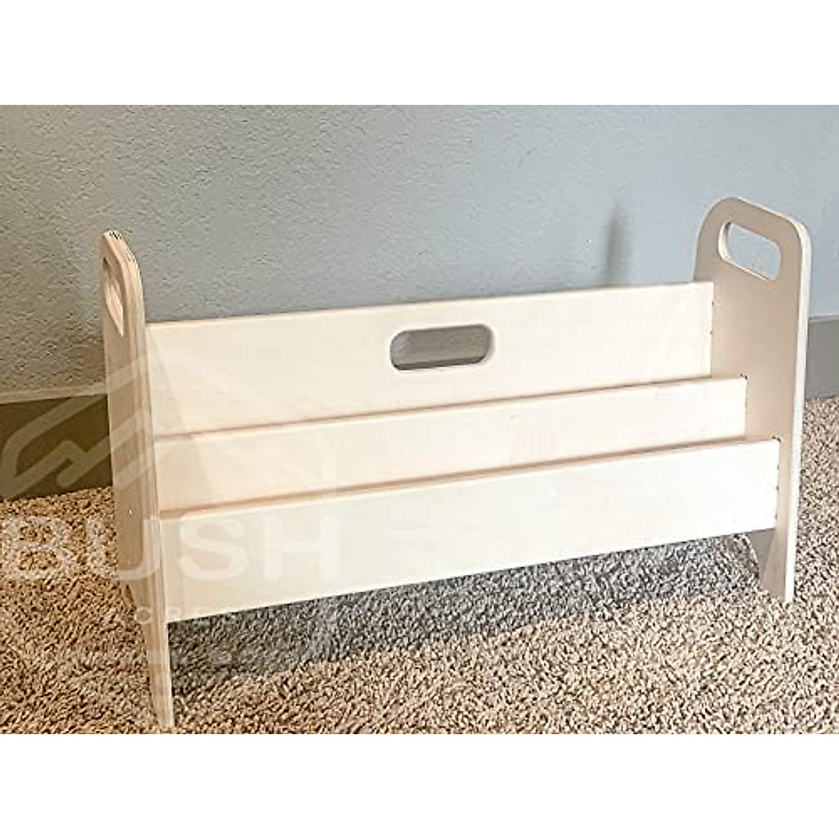 Bush Acres Montessori Kids Portable Bookshelf | Toddler Bookcase - Wooden Furniture Nursery Gift Book Shelf USA