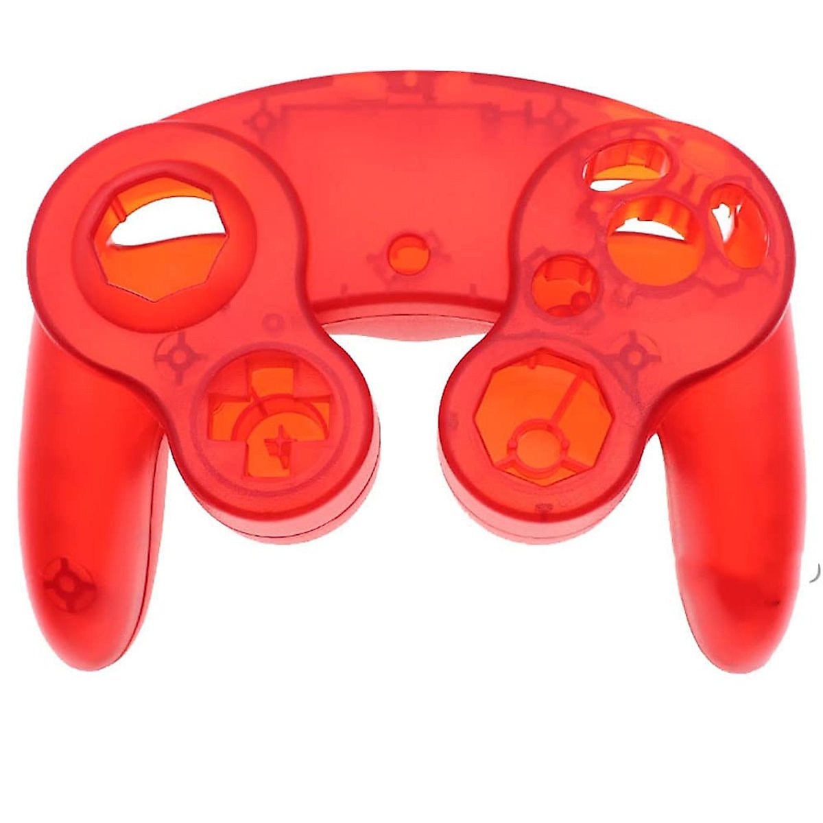 Replacement Handle Housing Cover Shell Case for NGC Gamecube Controller Games Handle Protective Case (Clear Red)