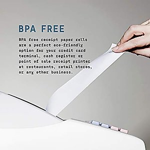 3 1/8" X 119' (50 Rolls) Cash Register Thermal POS Receipt Paper Roll BPA Free for First Data Fd100 Fd200 Fd300 Hypercom T77