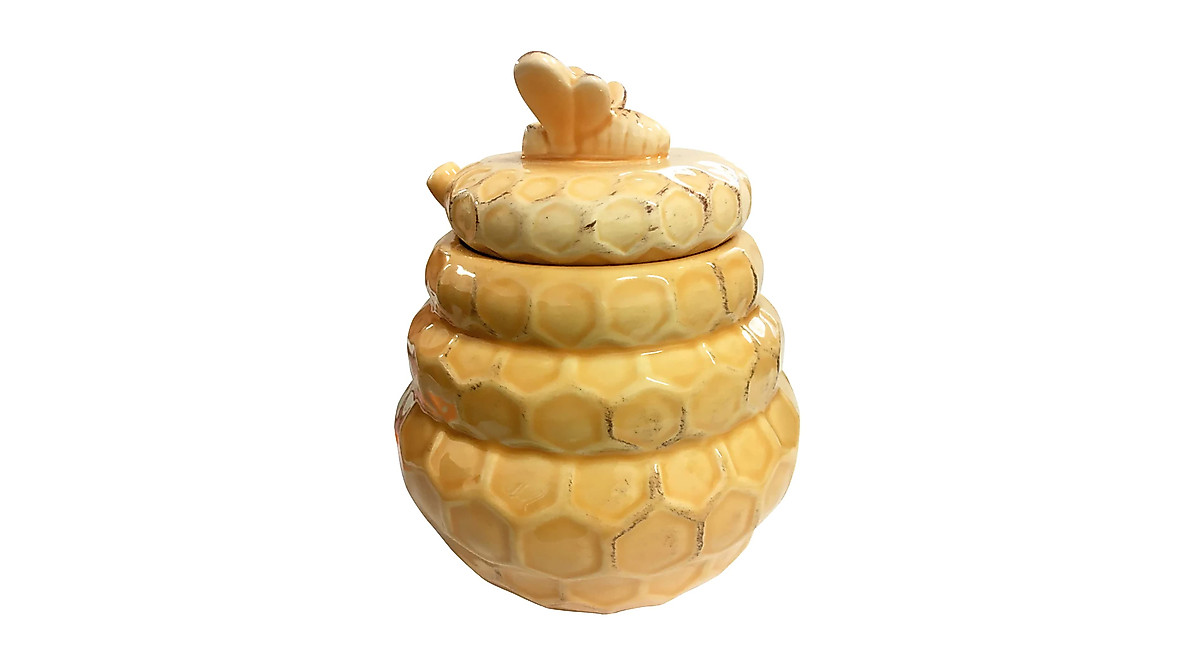 Boston International Honey Pot & Dipper Set - Honeycomb Style