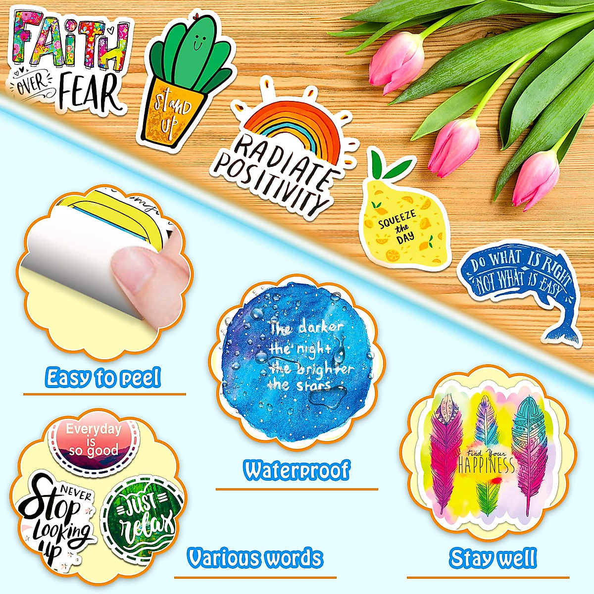 800PCS Motivational Stickers for Journaling, Envelope Seal, Thanksgiving Cards, Gift Box Packing, Positive Affirmation Stickers for Students, Teens, Teachers, 40Designs x 20Sets Thank You Stickers