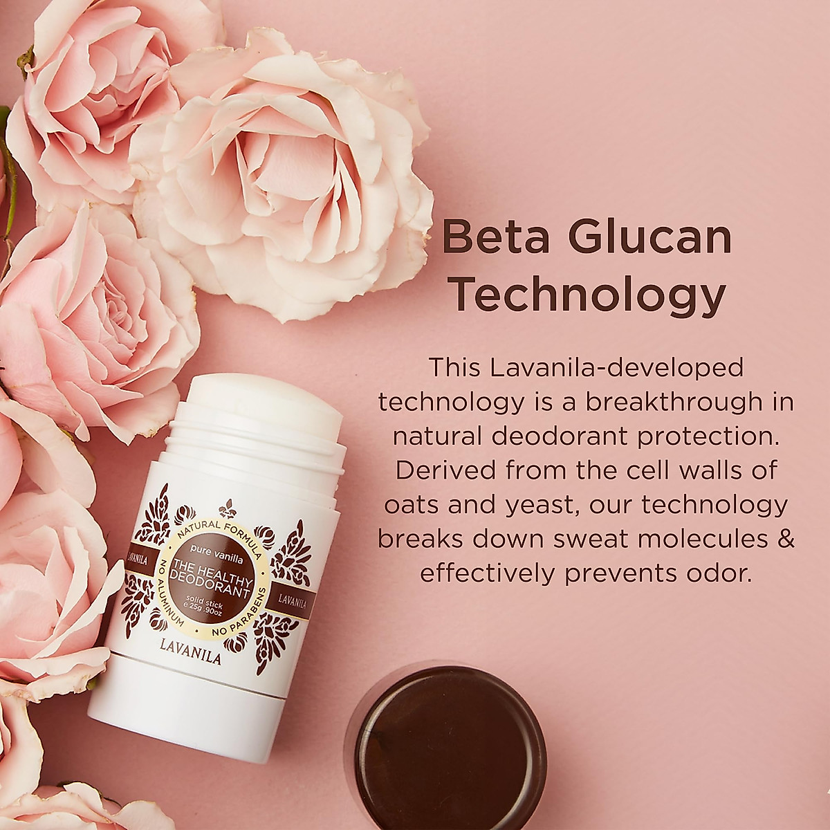 Lavanila Pure Vanilla Natural Aluminum Free Deodorant 2-Pack - The Healthy Deodorant for Men and Women, Solid Stick (2 Ounce Each), Vegan