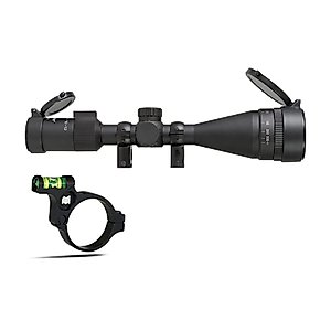 Monstrum Guardian 4-12x50 AO Rifle Scope with Parallax Adjustment | Black | Monstrum Rifle Scope Level Bubble | 1 inch Diameter | Bundle