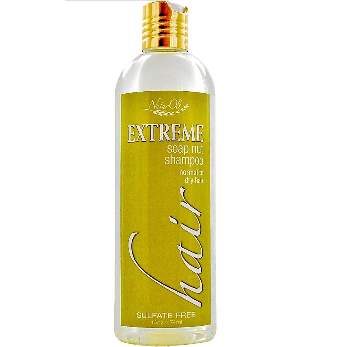 NaturOli Soap Berry Shampoo - Normal to Dry 16oz - All Natural Hair Care Sulfate Free - Made with Soap Berries - Gluten Free - Vegan