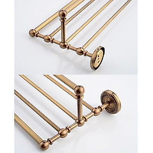 Towel Rack Antique Towel Rack Hanger, Copper Towel Rack, Bathroom Toilet Perforated Towel Rail, Bronze Towel Holder Towel Shelf