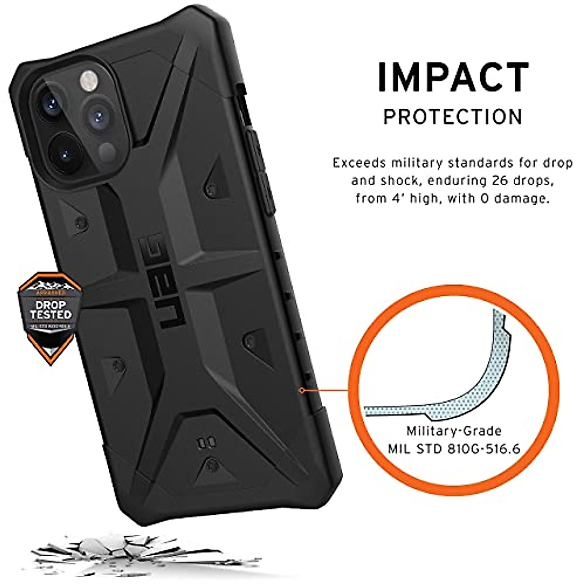 URBAN ARMOR GEAR UAG Designed for iPhone 12 Pro Max 5G [6.7-inch Screen] Rugged Lightweight Slim Shockproof Pathfinder Protective Cover, Black