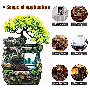 AMAVIP Rockery Stream Tabletop Fountain, Zen Meditation Indoor Waterfall Feature with Automatic Pump, for Home Office Bedroom Desk Decoration (Style 2)