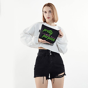 Pink and Green Pretty with a Purpose Pouch Make Up Bag Graduation Gift For Sorority Sister (Pretty with a Purpose)