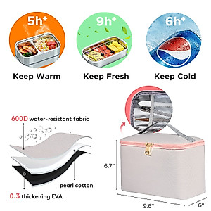 Kaome Lunch Backpack 15.6 Inch Laptop Backpack for Women with USB Port Nurse Gift Teacher Work Backpack Cooler Insulated Lunch Bag Waterproof Daypacks for Work Picnic Travel Anti-theft