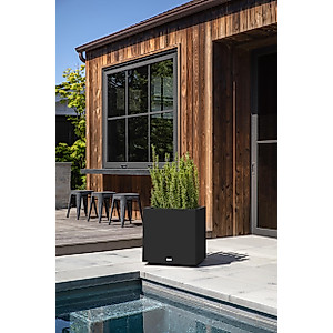 Veradek Block Series Cube Plastic Planter - Large Square Planter for Indoor or Outdoor Patio/Garden | Durable All-Weather Use with Drainage Holes | Modern Décor for Tall Plants, Trees, Flowers