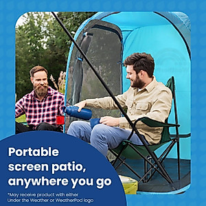 The Original – WeatherPod XL 1-Person Bug-Screen Pod – Pop-Up Mosquito Screen Tent Made with Fine Gauge, No-See-Um Proof Mesh - Navy