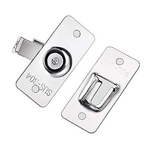 WANLIAN Door Hasp Latch 90 Degree, Stainless Steel Safety Angle Locking Latch for Push/Sliding/Barn Door, Satin Nickel