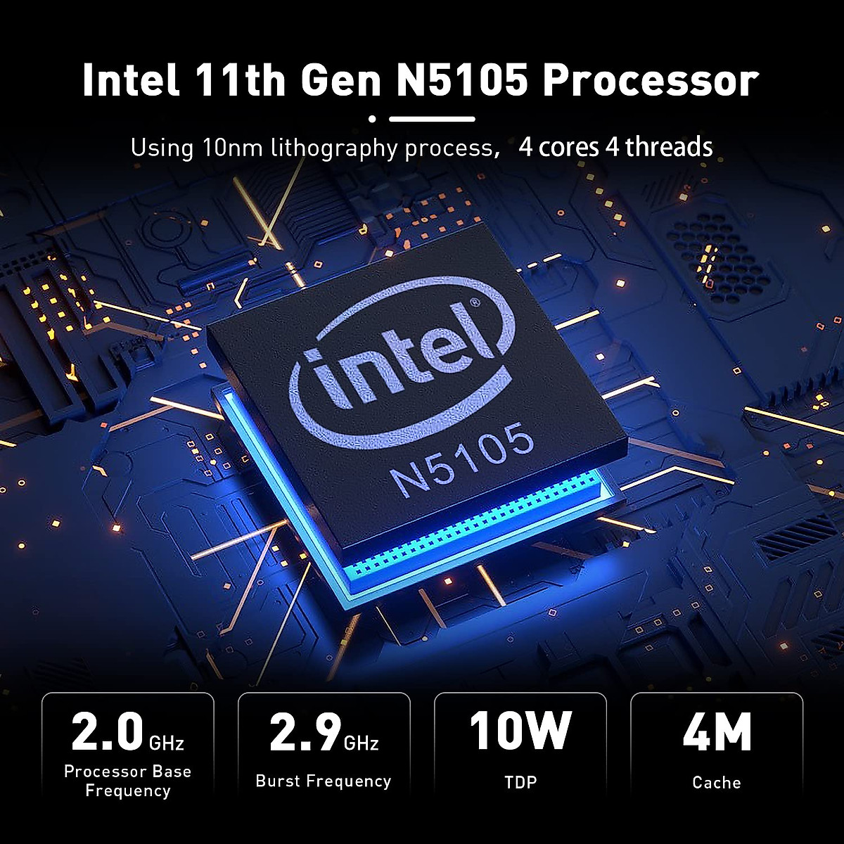 Beelink New 11th Intel 4 core N5105 Processor(up to 2.9GHz), Mini PC,Mini Computer with 16G DDR4 RAM/500GB M.2 SATA3 2280 SSD,Supports 4K FPS/Dual HDMI,WiFi5,BT4.0