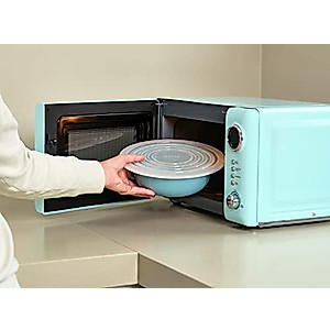 Rosti Mepal RST62120BLU Cirqula Multi Food Storage and Serving Bowl with Lid, Low 1.3 Quart, Nordic Blue