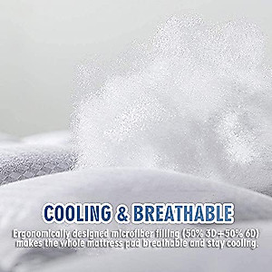 MATBEBY Bedding Quilted Fitted California King Mattress Pad Cooling Breathable Fluffy Soft Mattress Pad Stretches up to 21 Inch Deep, California King Size, White, Mattress Topper Mattress Protector