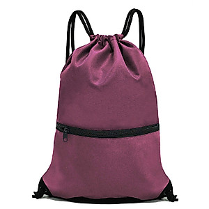 HOLYLUCK Drawstring Backpack Bag Sport Gym Sackpack (burgundy)