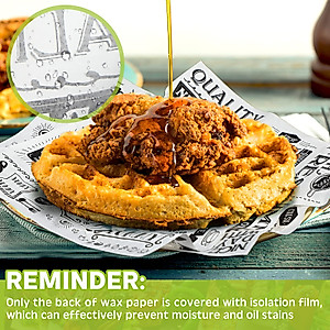 Wax Paper Sheets Deli Newsprint Food Basket Liners Sandwich Wrapping Paper Grease Resistant Waterproof Wrapping Tissue Hamburger Picnic Paper for Baking Kitchen 8.3 x 9.8 Inch(150 Pcs)