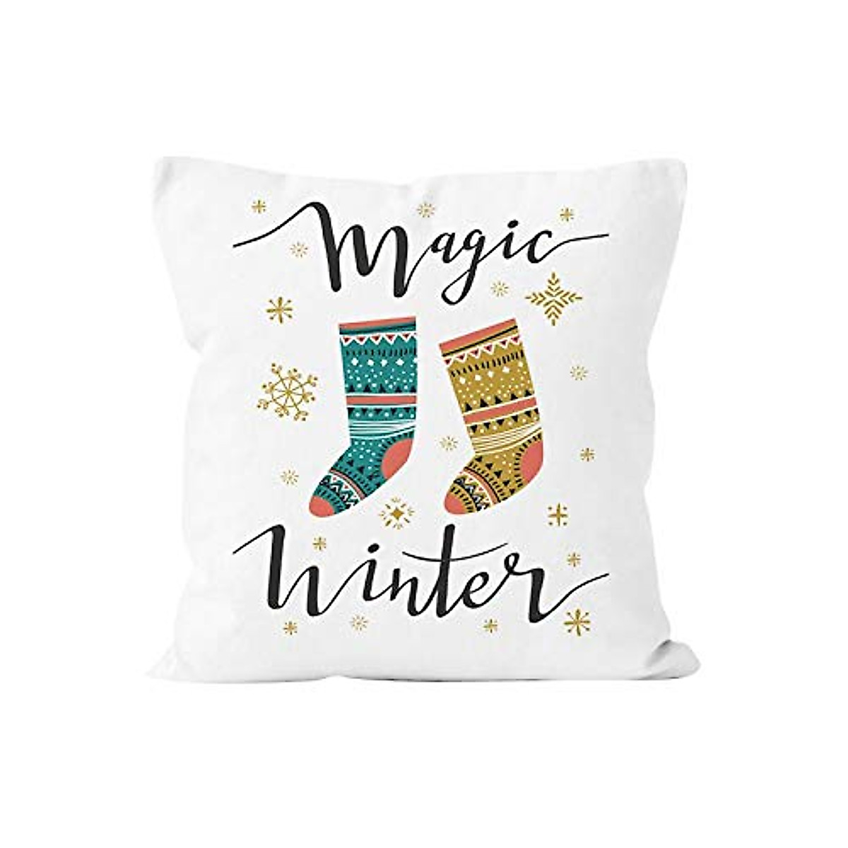 Scceatti Christmas Throw Pillow Covers 4 Pack 18x18 in Cotton Farmhouse Pillow Cover with Zipper Deer Reindeer Aesthetic Theme Fashion Pillow Cases Protector for Couch Bed Living Room Decor Gifts